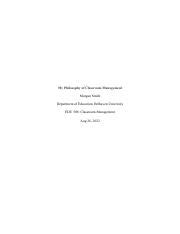 My Philosophy Of Classroom Management Pdf My Philosophy Of Classroom