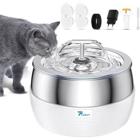Fontaine a Eau Chat INOX PLOOHT 3L Fontaine à Eau pour Chat Très