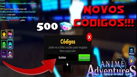 Novos Códigos Da Nova Atualização Do Anime Adventures YouTube
