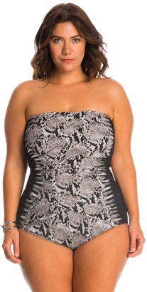 Gottex Plus Size Argento Bandeau One Piece Swimsuit Bandeau