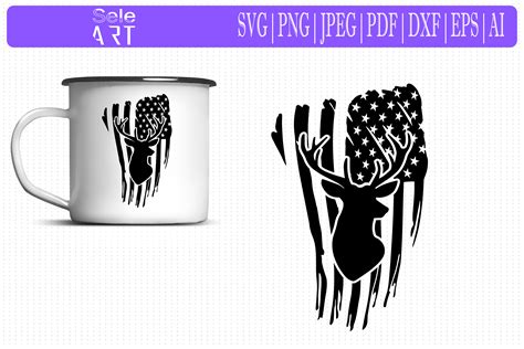 Distressed American Flag Hunting Graphic By SeleART Creative Fabrica