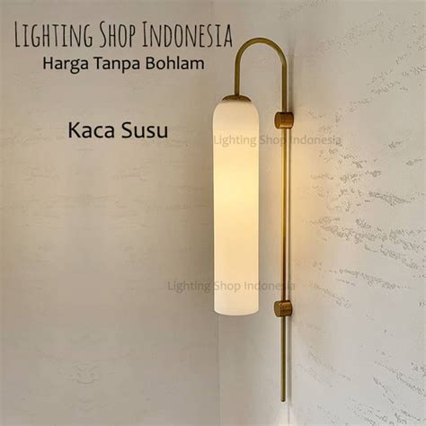 Jual Lampu Dinding Gold Kaca Panjang Modern Decor Ruang Tamu Cafe
