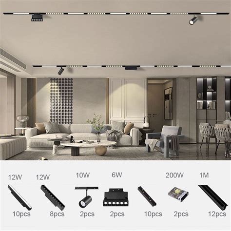 LED Magnetic Track Light Recessed Spotlight Living Room Bedroom