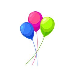 Three Colorful Balloons Icon Cartoon Style Vector Image