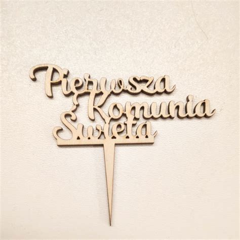 Topper PIERWSZA KOMUNIA ŚWIĘTA na tort SMX DESIGN