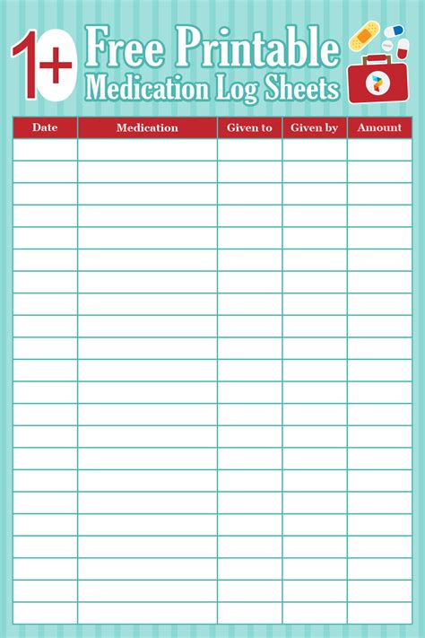 Medication Log Sheets Free Pdf Printables Printablee