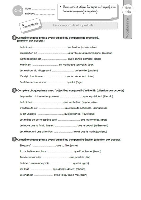Besoin D Une Correction Pour Un Exercice Sur Le Superlatif Et Le