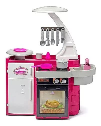 Cozinha Infantil Classic Completa Menina Rosa Cotiplás 1601