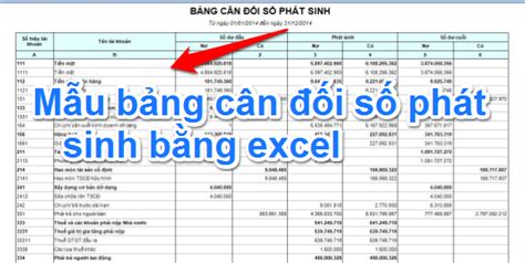 Tải miễn phí mẫu bảng cân đối số phát sinh bằng excel