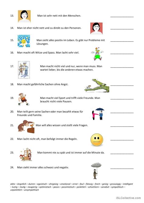 Charaktereigenschaften Adjektive English Esl Worksheets Pdf Doc