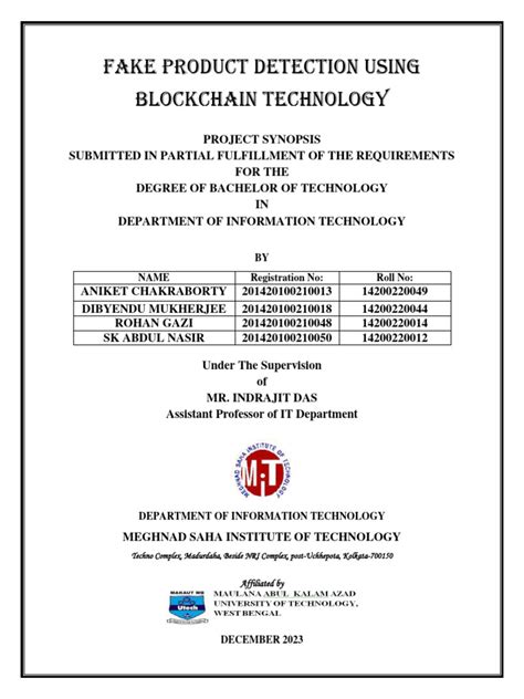 fake product detection using blockchain technology final project report it 7th sem pdf