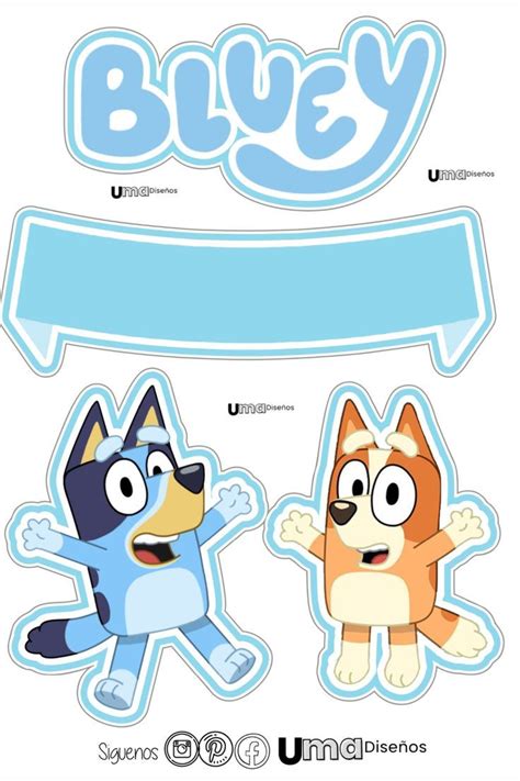 Bluey Bluey Cake Topper Para Imprimir Pastel Cake Tortas
