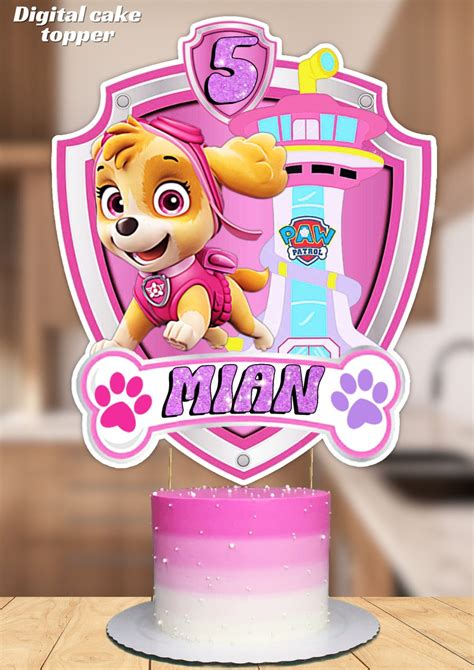 Sky Cake Topper Sky Theme Cake Topper Paw Printable Cake Topper