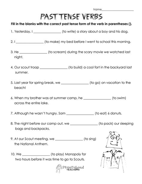Tenses Of Verbs Worksheets Grade 6
