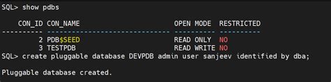 how to create pdb database in 19c