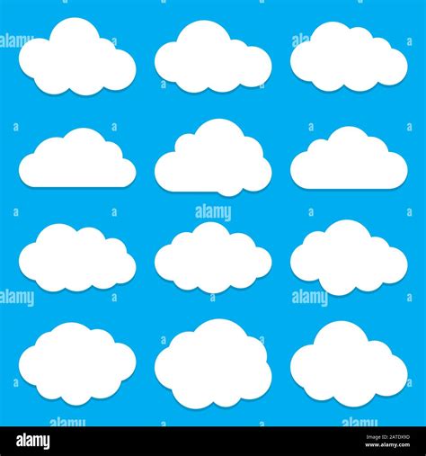 Cloud configura iconos planos Símbolos de nube Colección de