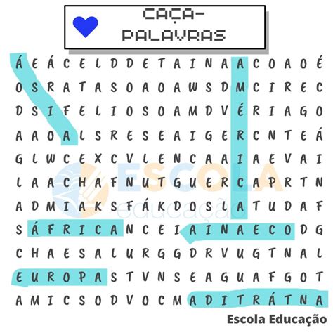 Você é capaz de encontrar o nome dos 5 continentes no caça palavras