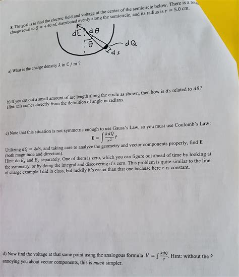 solved 8 the goal is to find the electric field and voltage