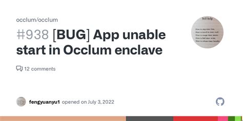 Bug App Unable Start In Occlum Enclave Issue Occlum Occlum