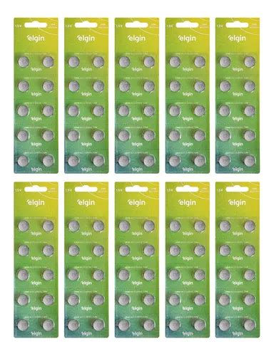 100 Pilha 10 Cartelas Bateria Lr44 A76 Ag13 Alcalina Elgin