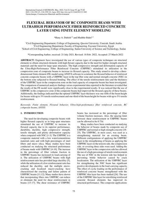 pdf flexural behavior of rc composite beams with ultrahigh performance fiber reinforced