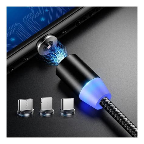 Cabo Carregador Magn Tico Usb Nylon Im Carregamento R Pido Em