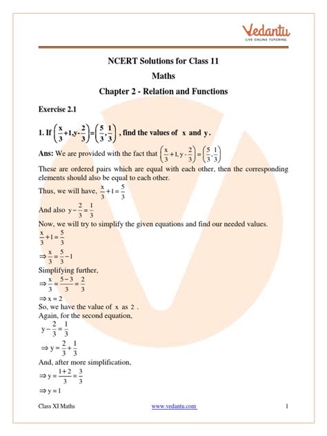 class 11 maths relations and functions pdf function mathematics functions and mappings