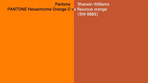 Pantone Hexachrome Orange C Vs Sherwin Williams Raucous Orange SW 6883