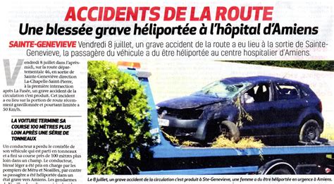 Dans LObservateur De Beauvais 12 07 19 Un Article Sur Un Accident