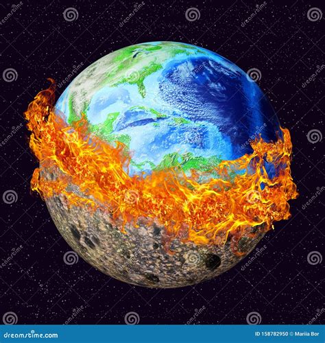 Burning Earth Save The Planet Stock Vector Illustration Of Flyer