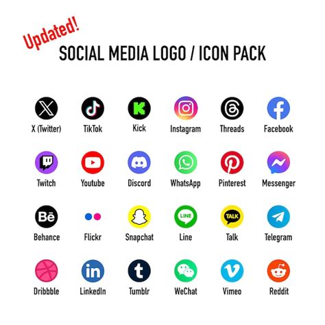 Paquete redondo de iconos de redes sociales nuevos logotipos y símbolos