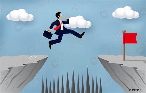 Homme D Affaires Sauter Sur Les Obstacles Au Dessus Vecteur Stock