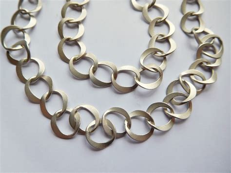 David Lever Matt Silver Link Necklace The Workshop Lewes