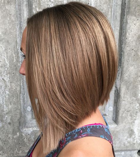 Ash Brown Angled Bob Inverted Bob Hairstyles Hairstyles For Thin Hair Long Bob Hairstyles