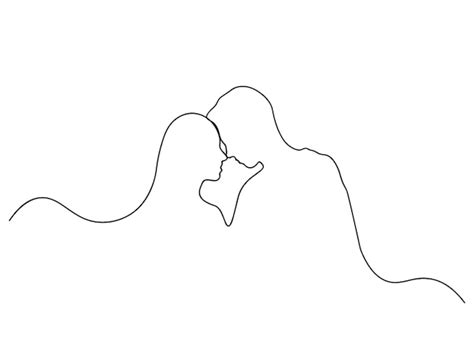 Amor dibujo de arte de una sola línea de pareja continúa la