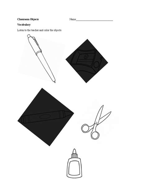 listen to the teacher and color the objects pdf