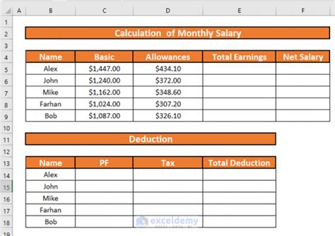 How To Create A Monthly Salary Sheet Format In Excel With Easy Steps