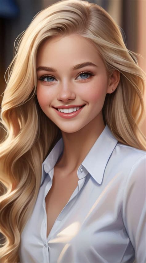 Premium Photo A Beautiful Young Woman From United States Of America In 2024 Blonde Hair Blue