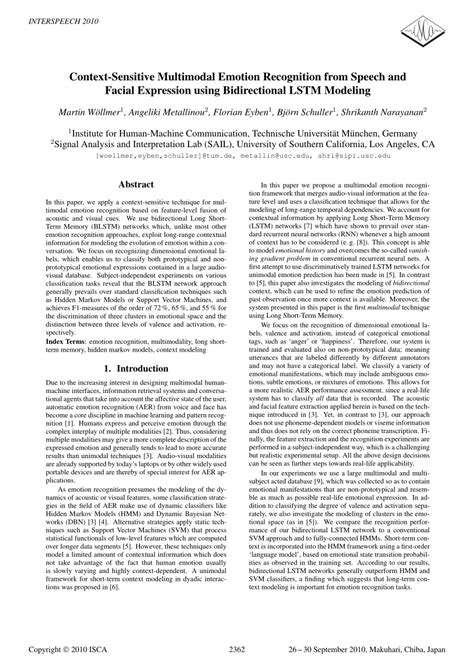 pdf context sensitive multimodal emotion recognition from speech and facial expression using