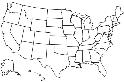 Croquis del mapa de Estados Unidos con división política Social Hizo