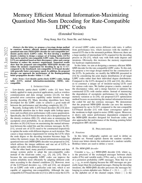 pdf memory efficient mutual information maximizing quantized min sum decoding for rate