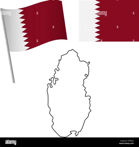 Qatar Flag And Map Patriotic Background National Flag Of Qatar Vector