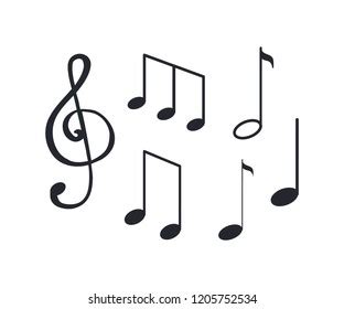 Outline Design Music Notes Sign Symbol Stock Vector Royalty Free