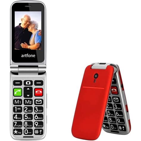 Artfone CF241A Téléphone Portable Senior Débloqué avec Grandes Touches