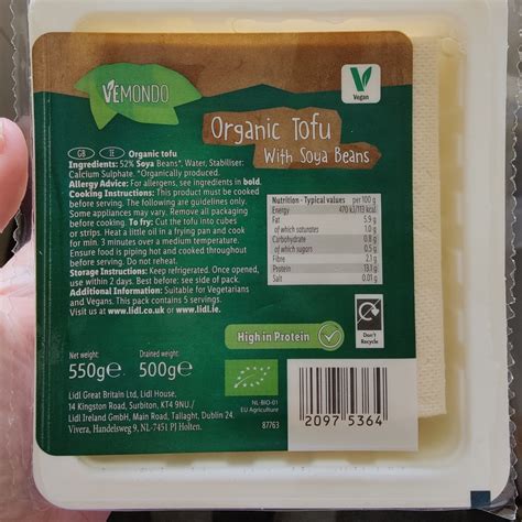 Vemondo Organic Tofu With Soya Beans Reviews Abillion