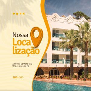 Nossa Localização Resort Social Media PSD Editável download Designi