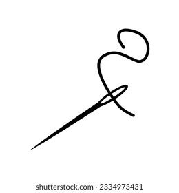 Needle Thread Clipart Black White Stock Vector Royalty Free
