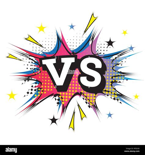 Versus Letters Or Vs Logo Comic Text In Pop Art Style Vector