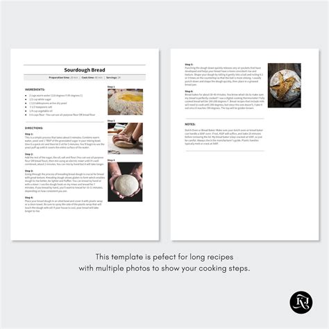 Google Docs Recipe Template Editable Recipe Pages Cookbook Etsy