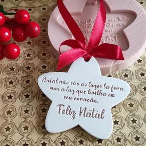 Molde em silicone Natal é a luz que brilha no teu coração Atelier